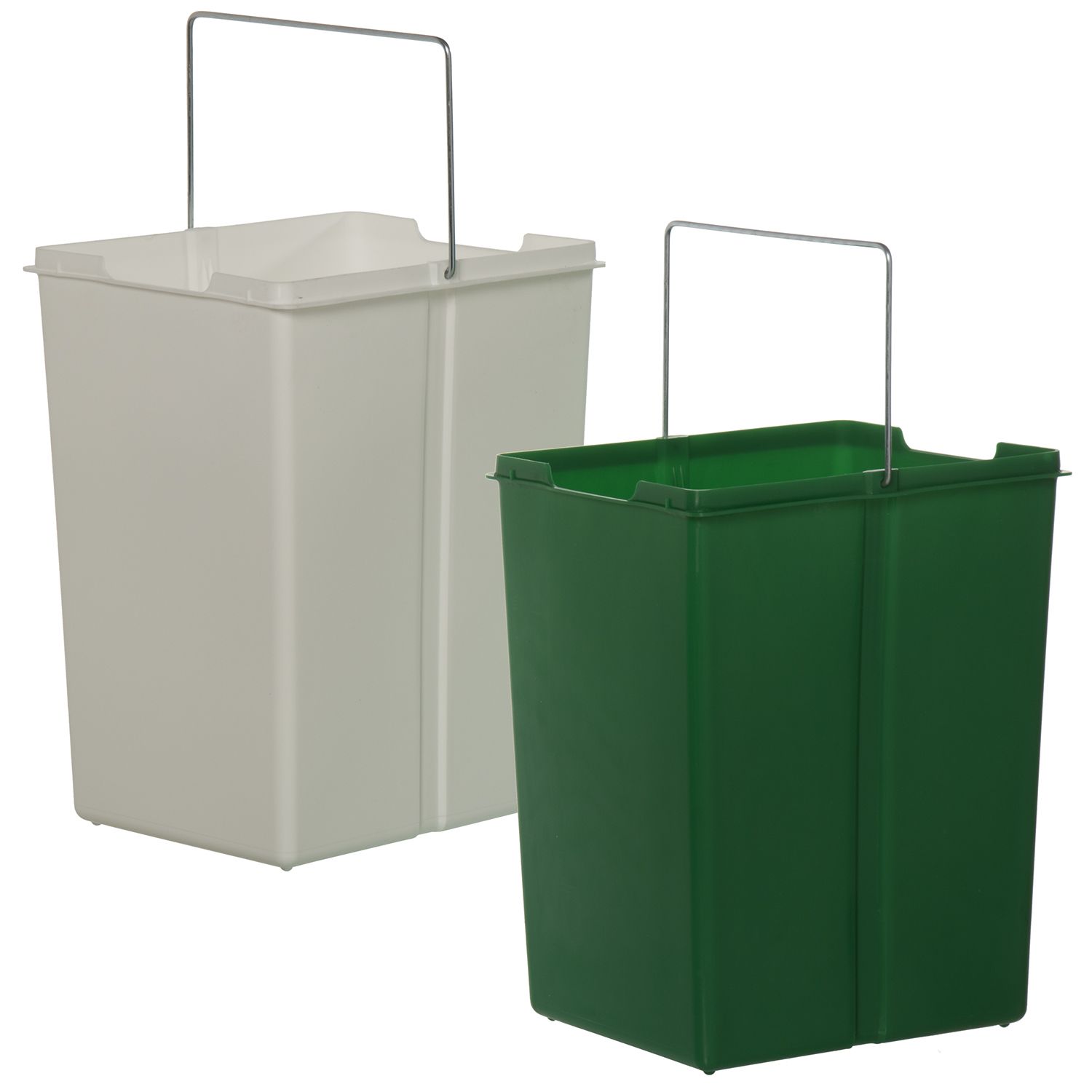 PAPELERA RECICLAJE 2 CUBOS BLANCO MATE-2X18L.