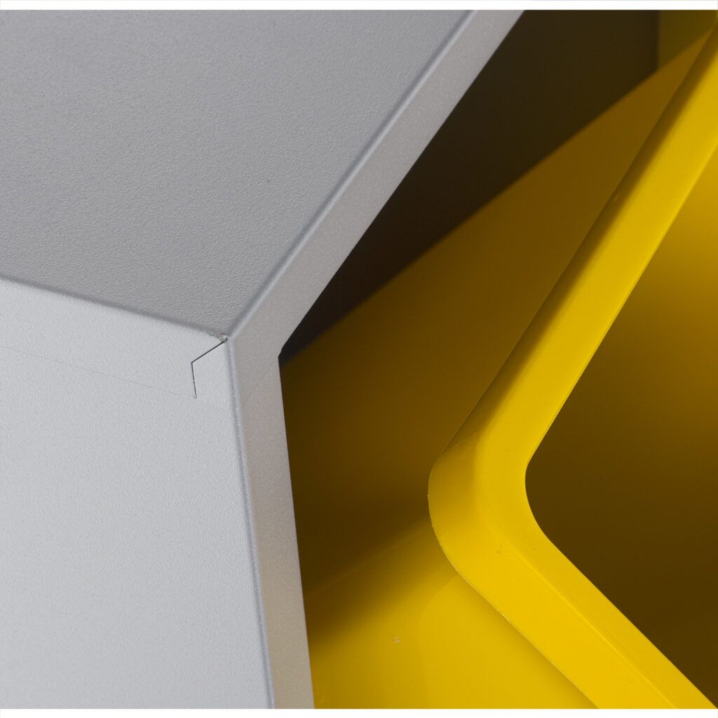 PAPELERA RECICLAJE 2 CUBOS GRIS MATE