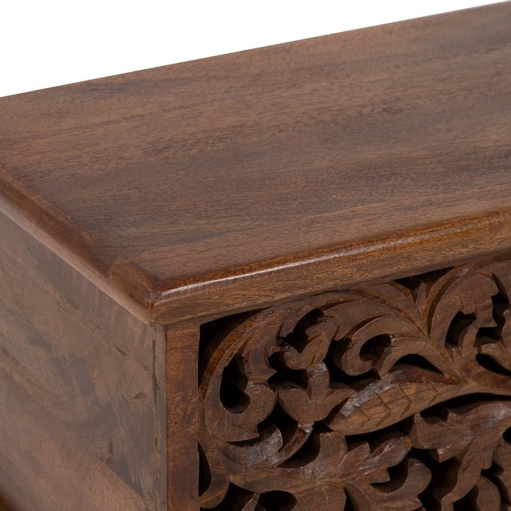 Kinnia Design - Baúl marrón madera decoración 117 x 46 x 45,50 cm ...