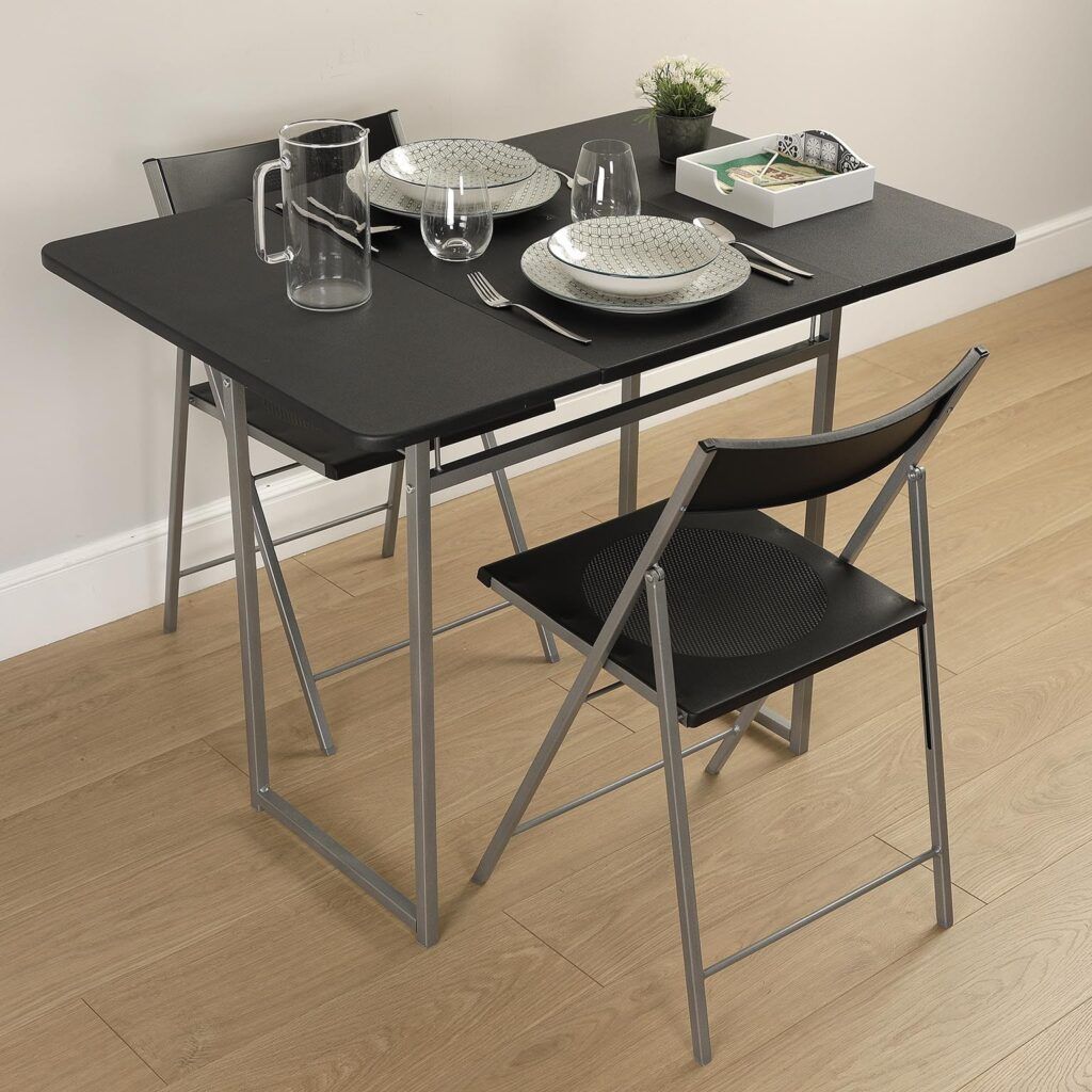 Kinnia Design - Mesa pleg.+2 sillas negra dentro de Mesas auxiliares